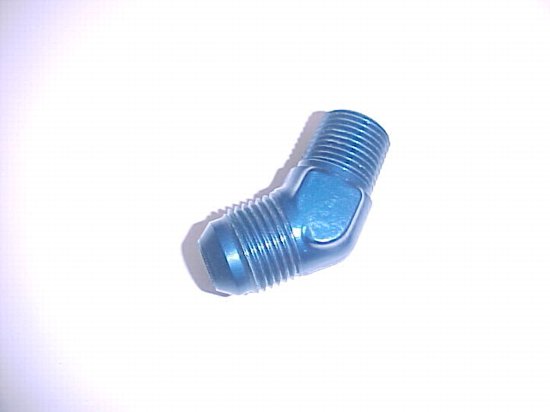 45 Degree AN Flare To Pipe Adapter
