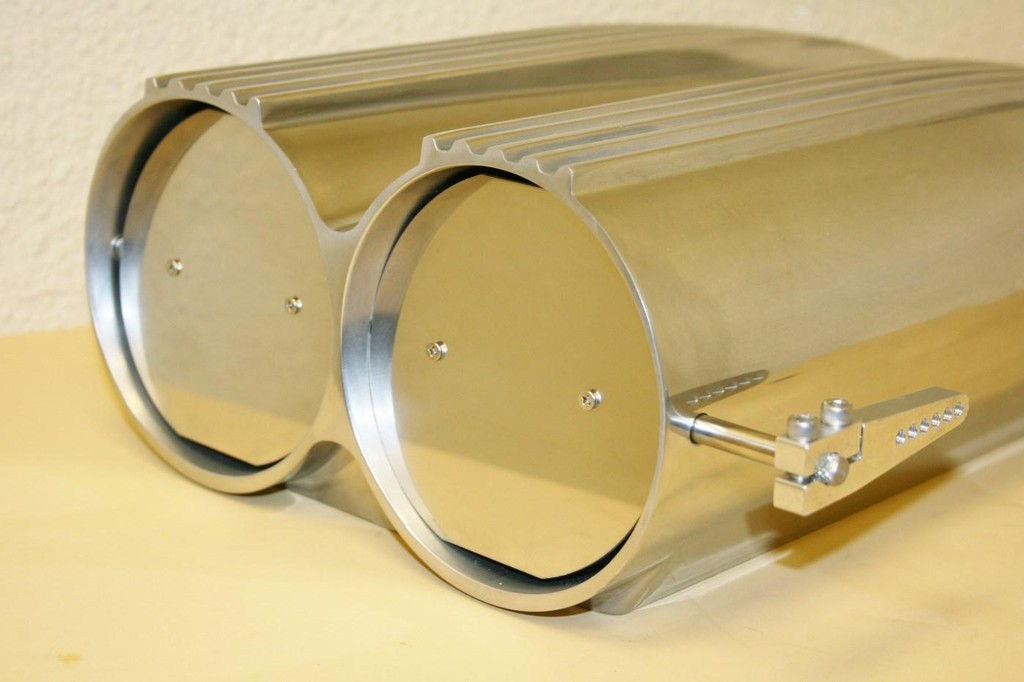 Polished Alum. 4150 Dual Carb. Scoop Assm. Hilborn Shot Gun #8008MRG