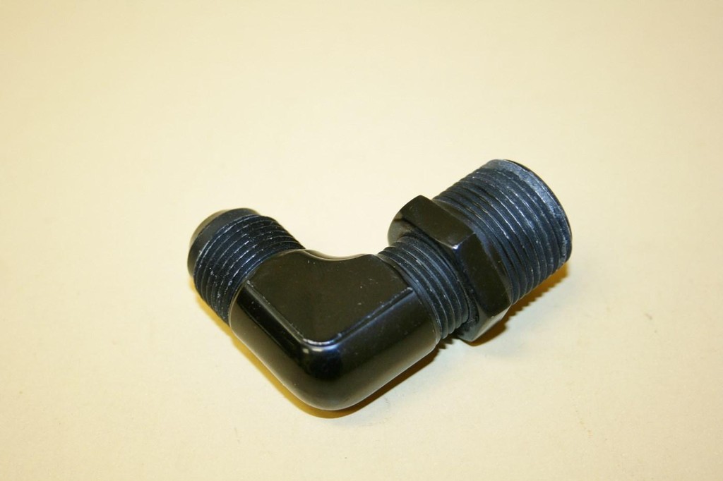 Used -10 To 1/2" NPT 90 Degree An Flare To Pipe Adpt. Black W/ 3/4 ...